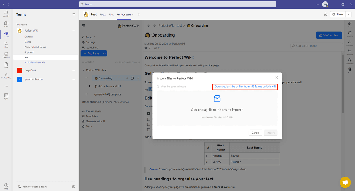 How-to Export Your Content from the MS Teams Built-in Wiki