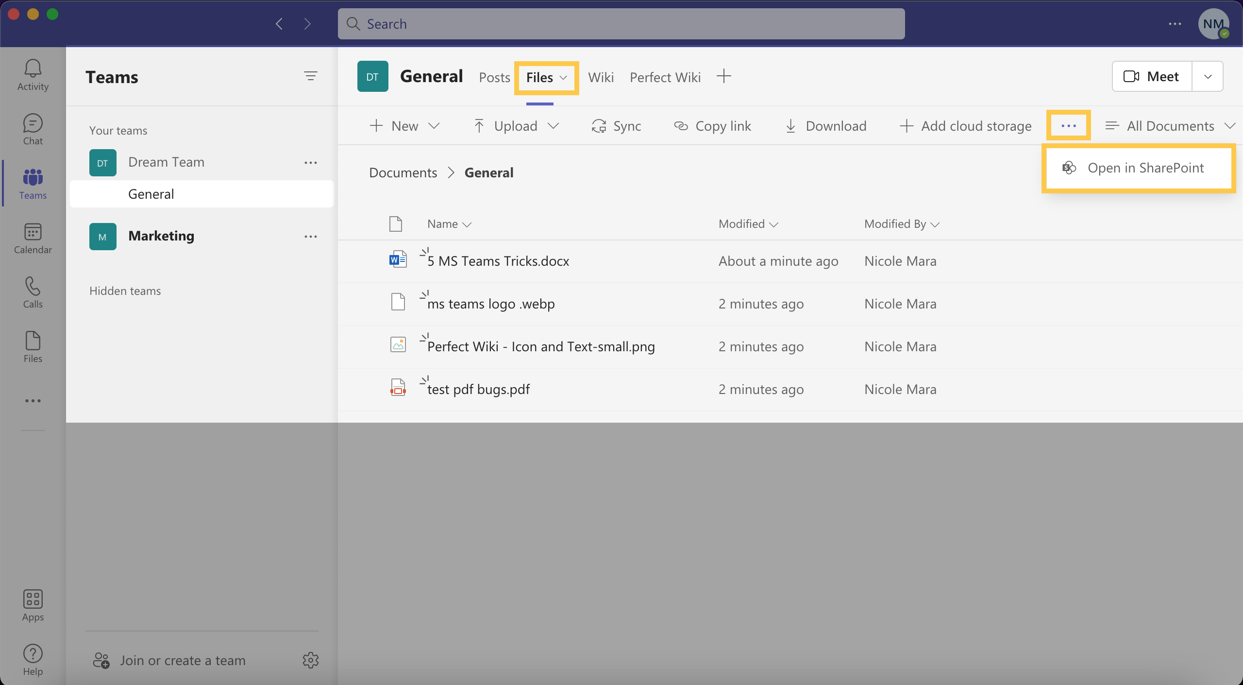 How to Search Through The Microsoft Teams Built In Wiki