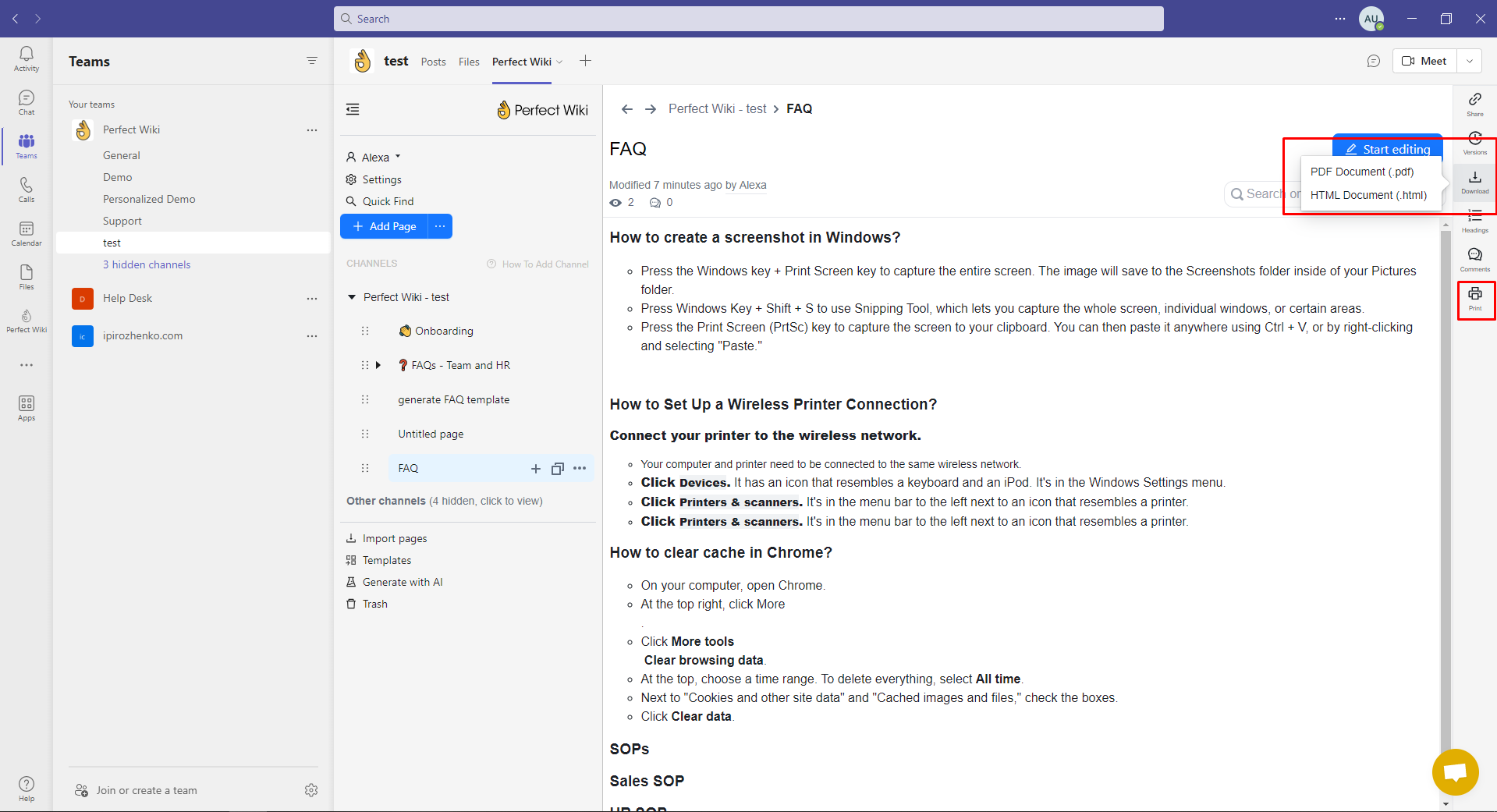 How-to Export Your Content from the MS Teams Built-in Wiki